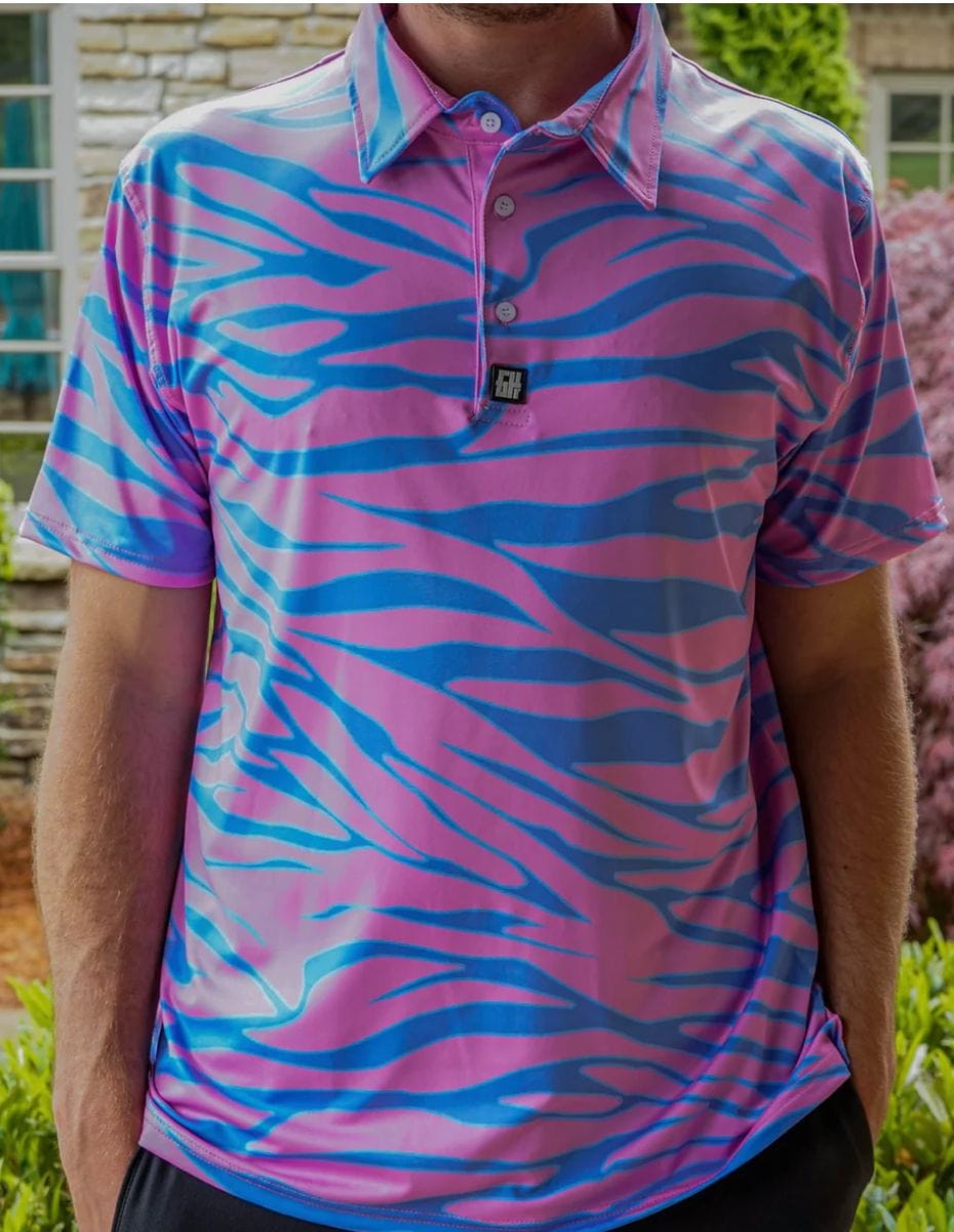 Trippin Zebra Polo Shirt | Trippin Zebra Golf Shirt | Greater Half